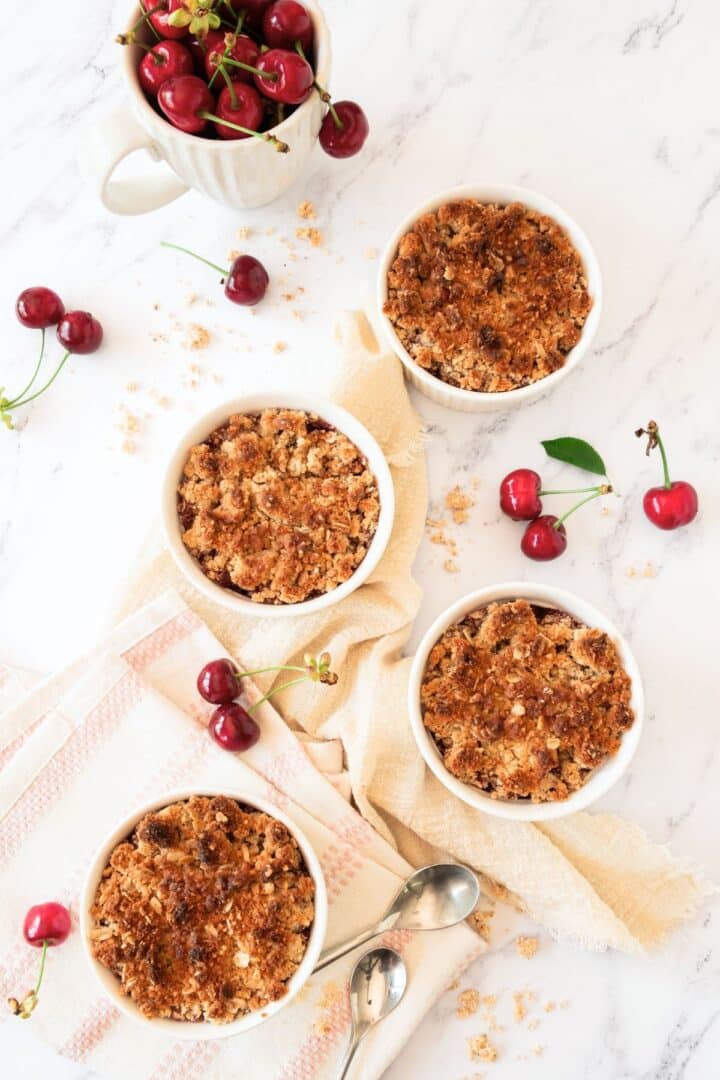 Easy Cherry Crumble (Gluten-Free, Vegan) - Dish by Dish