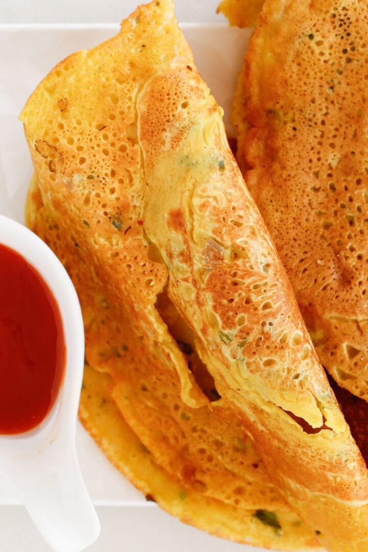 Savory Chickpea Flour Crepes (Gluten-Free, Vegan) - Dish by Dish