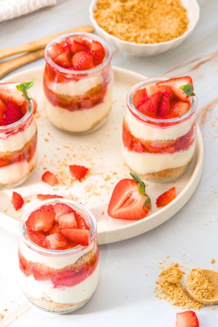 Strawberry Cheesecake Cups (Gluten-Free, No-Bake) - Dish by Dish